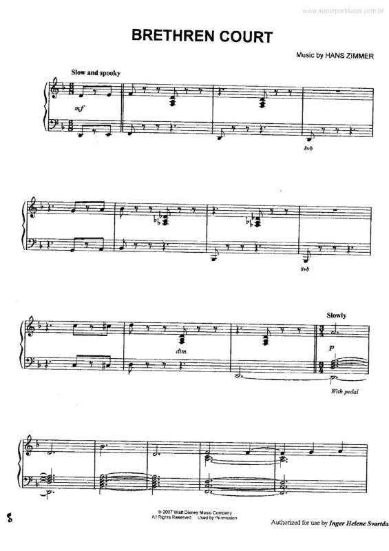 Super Partituras - Brethren Court (Piratas do Caribe -Pirates of the ...