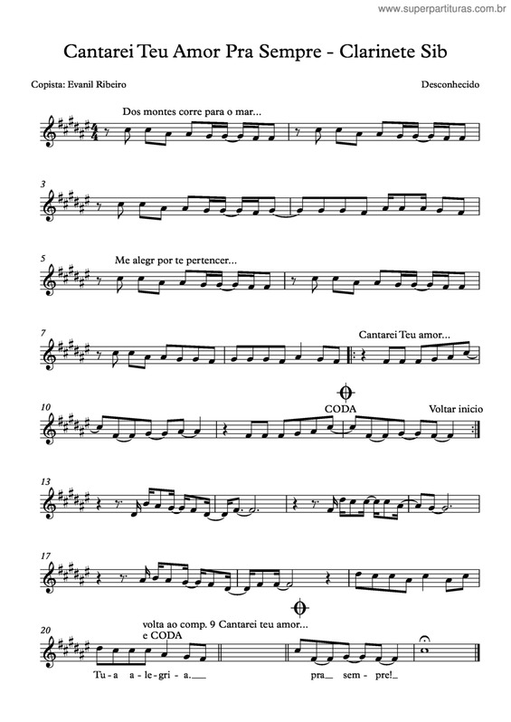 Super Partituras - Cantarei Teu Amor Pra Sempre v.2 ((Desconhecido))