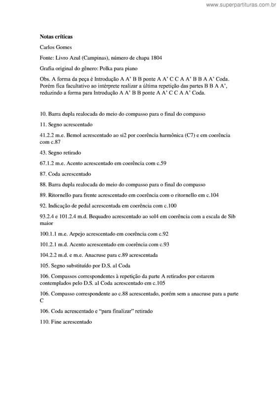 Super Partituras - Carlos Gomes v.2 (Henrique Alves de Mesquita), com cifra