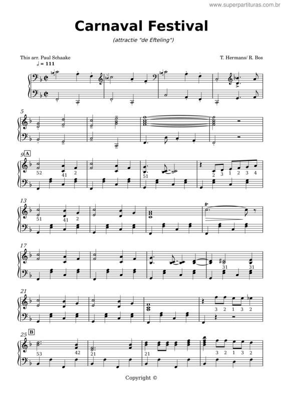 Super Partituras - Carnaval Festival v.3 (Toon Hermans/Ruud Bos)
