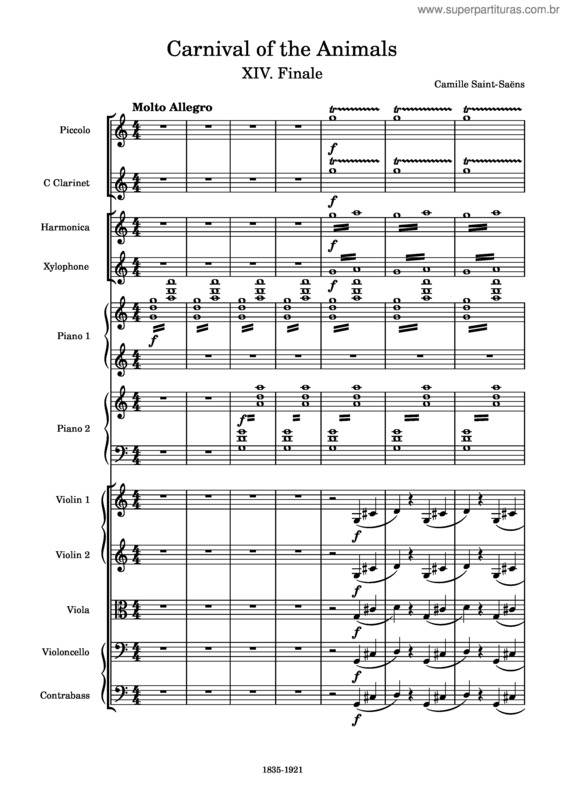 Super Partituras - Carnival Of The Animals, Xiv. Finale (Camille Saint ...