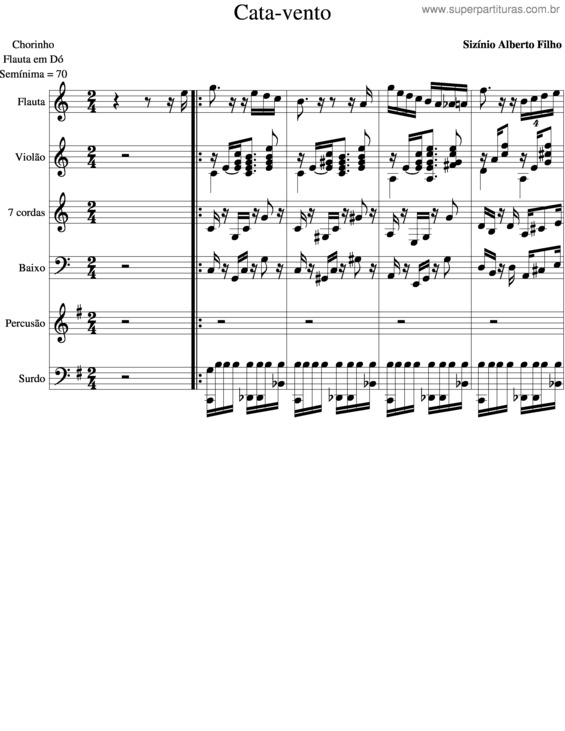 Super Partituras - Cata-Vento (Sizínio Filho), com cifra