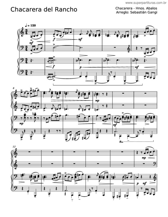 Super Partituras - Chacarera Del Rancho (Los Hermanos Ábalos)