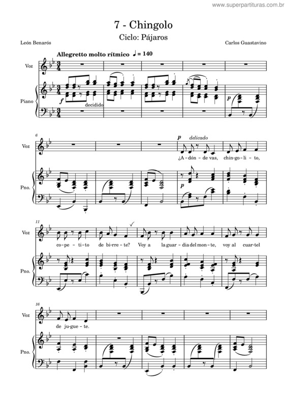 Super Partituras - Chingolo (Carlos Guastavino)