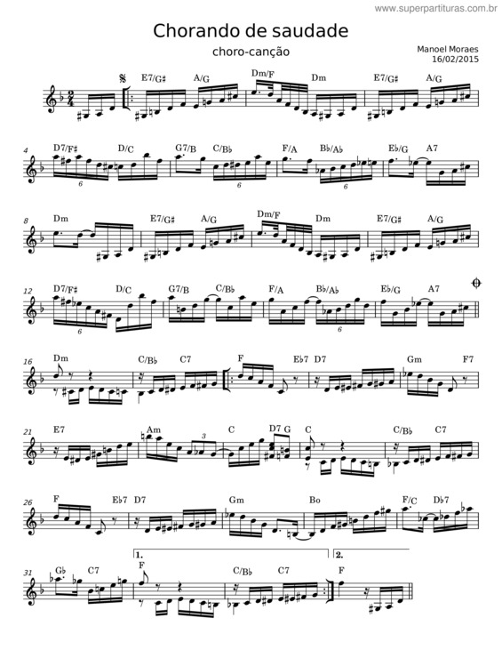 Super Partituras - Chorando De Saudade v.3 (Manoel De Moraes Pedroso)