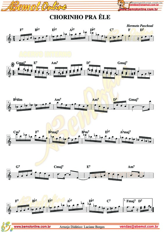 Super Partituras - Chorinho Pra Ele v.5 (Hermeto Pascoal), com cifra Super Partituras - Chorinho Pra Ele v.5 (Hermeto Pascoal), com cifra