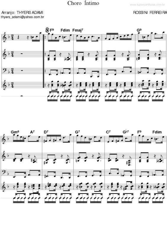 Super Partituras - Choro Íntimo (Rossini Ferreira), com cifra