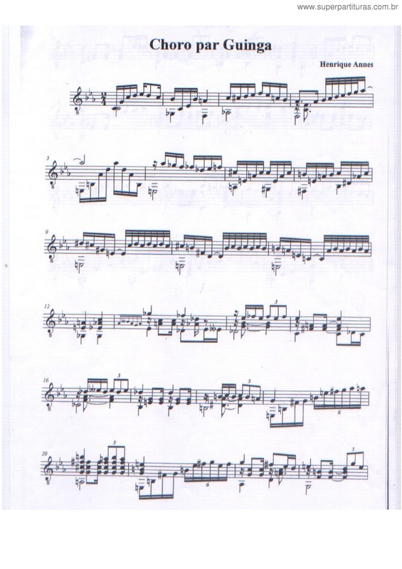 Super Partituras - Choro para Guinga (Henrique Annes), com cifra