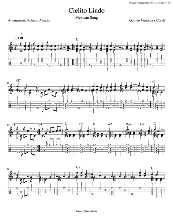 Super Partituras - Cielito Lindo Ukulele Fingerstyle 4 (Pedro Infante)