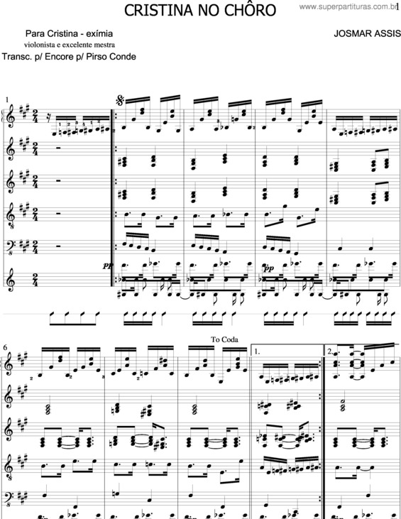 Super Partituras - Cristina No Choro v.2 (Josmar Assis), com cifra Super Partituras - Cristina No Choro v.2 (Josmar Assis), com cifra