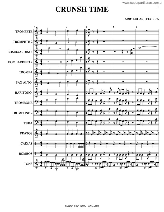 Super Partituras - Crunsh Time (Lucas Fanjoc)