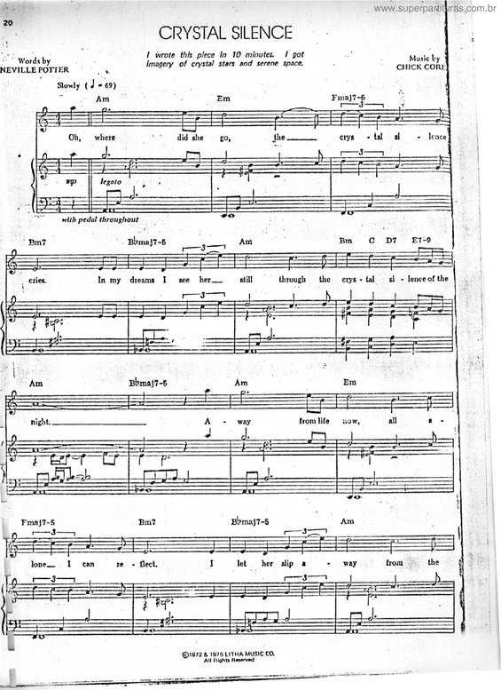 Super Partituras - Crystal Silence (Chick Corea), com cifra
