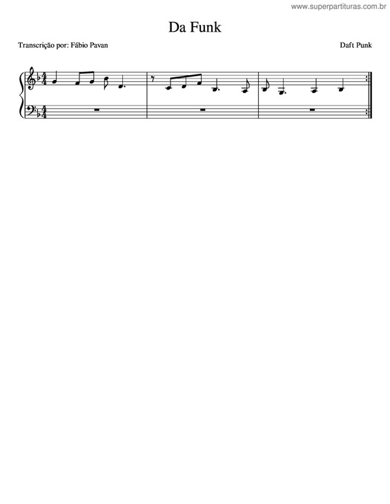 Super Partituras - Da Funk (Daft Punk)