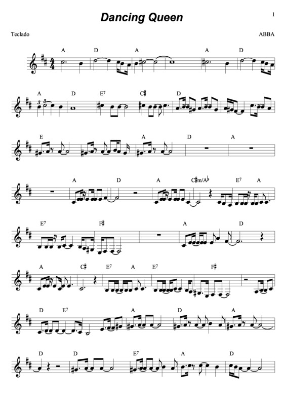 Super Partituras - Dancing Queen v.5 (Abba), com cifra
