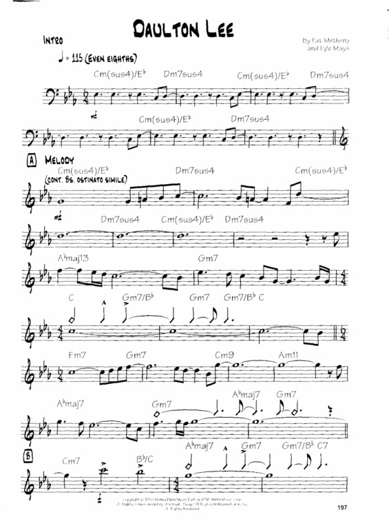 Super Partituras - Daulton Lee (Pat Metheny), com cifra