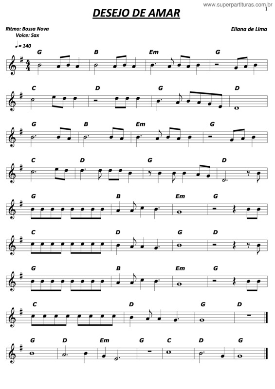 Super Partituras - Desejo De Amar v.3 (Eliana De Lima), com cifra