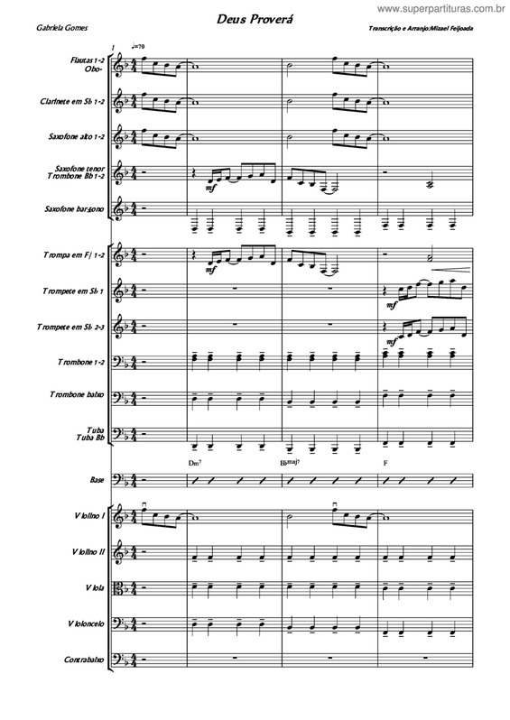 Super Partituras - Deus Proverá v.4 (Gabriela Gomes), com cifra