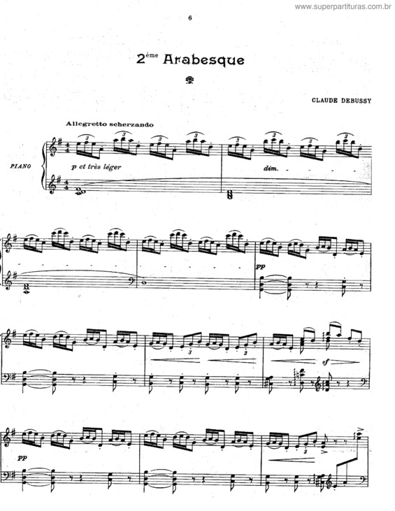Super Partituras - Deux arabesques v.2 (Achille-Claude Debussy)