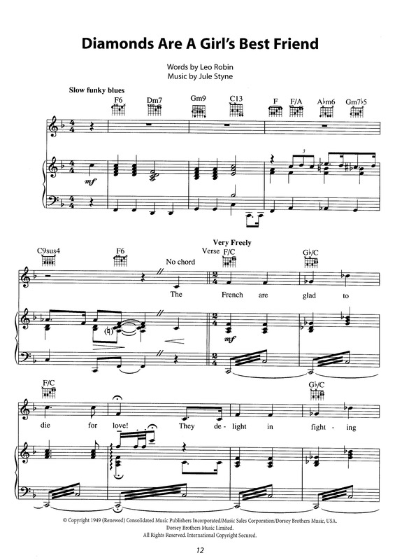 Super Partituras - Diamonds Are a Girl´s Best Friend v.2 (Marilyn ...