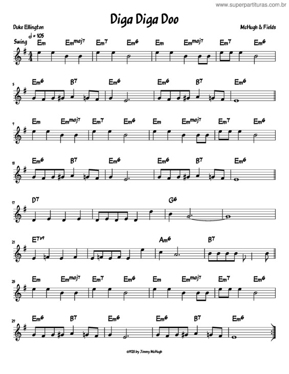 Super Partituras - Diga Diga Doo (Jimmy McHugh)