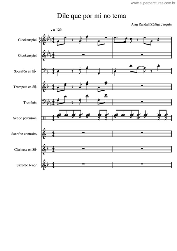 Super Partituras - Dile Que No Tema Por Mí (Desconhecido)