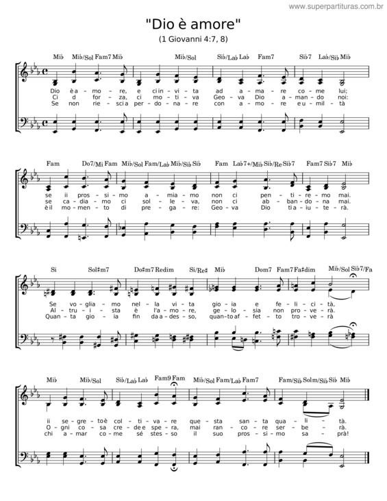 Super Partituras - Dio È Amore (Desconhecido)