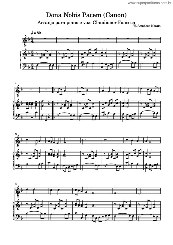 Super Partituras - Dona Nobis Pacem v.2 (Mozart)