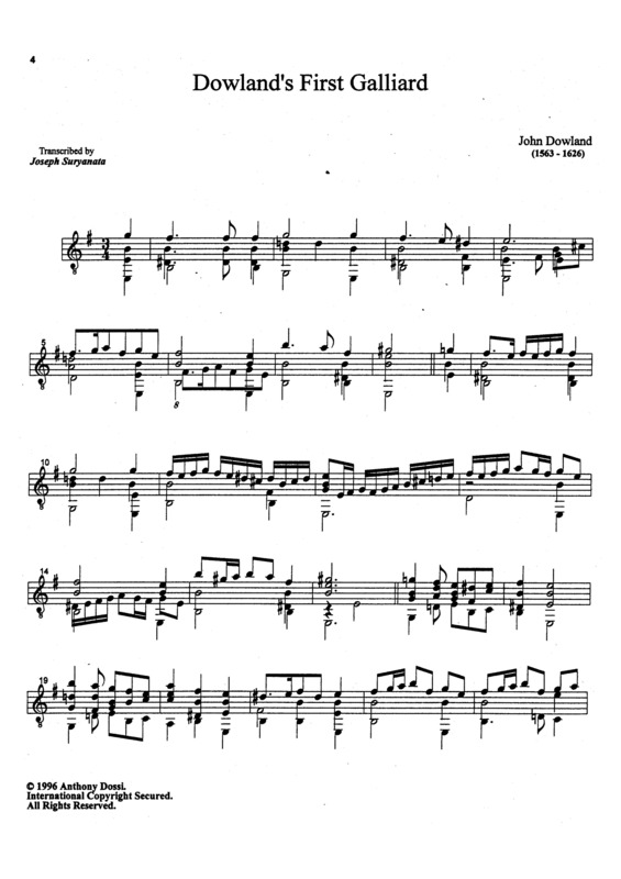 Super Partituras - Downlands First Galliard (John Dowland)