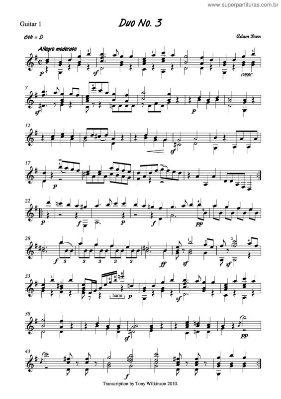 Super Partituras - Duo No.3 v.2 (Adam Darr)