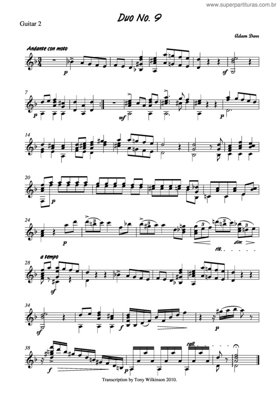Super Partituras - Duo No.9 v.3 (Adam Darr)
