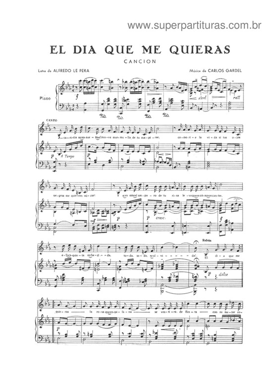 Super Partituras - El Dia Que Me Quieras v.12 (Carlos Gardel)