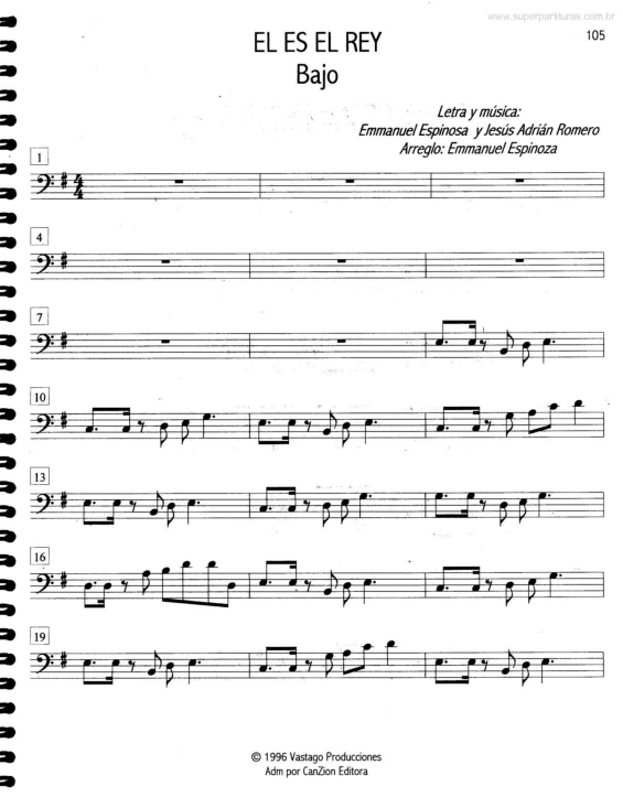 Super Partituras - El Es El Rey v.6 (Danilo Montero, Jesus Adrian ...