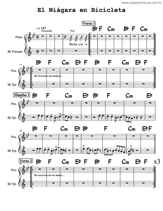 Super Partituras - El Niágara En Bicicleta Juan Luis Guerra (Juan Luis ...