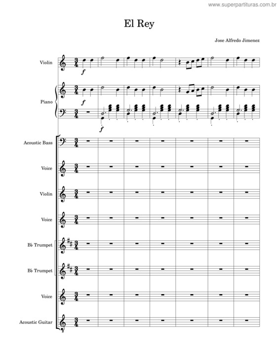 Super Partituras - El Rey Version 2 (Desconhecido)