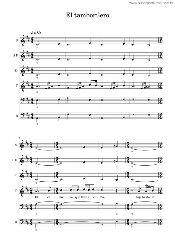 Super Partituras - El Tamborilero Laus Deu (Desconhecido)