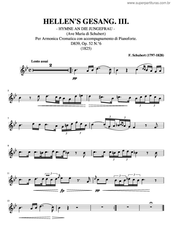 Super Partituras - Ellens Gesang Iii Ave Maria Di Schubert (Desconhecido)