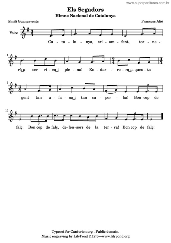 Super Partituras - Els Segadors (Francesc Alió)