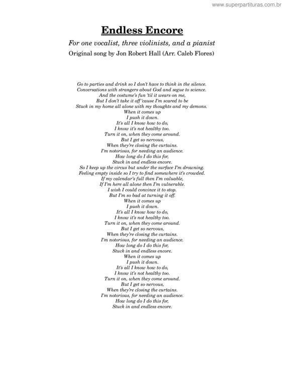 Super Partituras - Endless Encore (Jon Robert Hall)