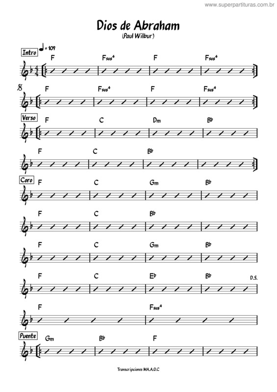 Super Partituras - Eres Dios De Abraham (Paul Wilbur)