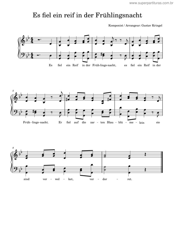 Super Partituras - Es Fiel Ein Reif In Der Frühlingsnacht ...
