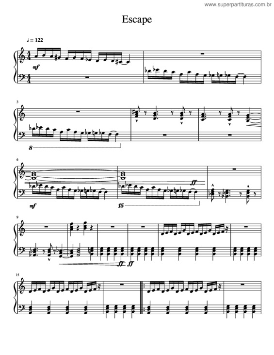 Super Partituras - Escape v.4 (Renascer Praise, Enrique Iglesias)