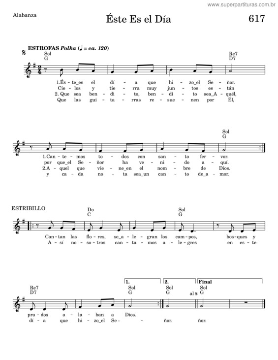 Super Partituras - Éste Es El Día v.2 (Jesus Adrian Romero, Daniel Fraire)