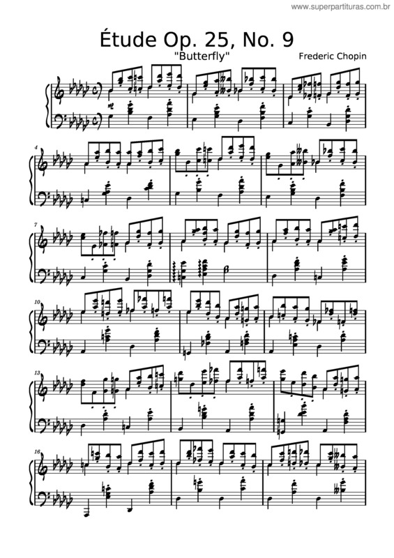 Super Partituras - Etude Op. 25, No. 9 (Frédéric Chopin)