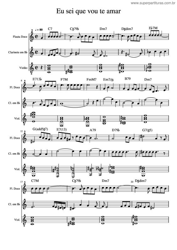 Super Partituras - Eu Sei Que Vou Te Amar 3 (Desconhecido)