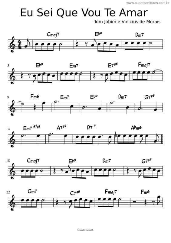 Super Partituras - Eu Sei Que Vou Te Amar v.44 (Antonio Carlos Jobim)