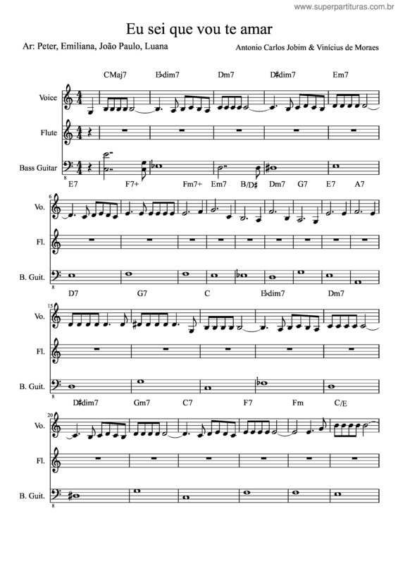 Super Partituras - Eu Sei Que Vou Te Amar v.51 (Antonio Carlos Jobim)