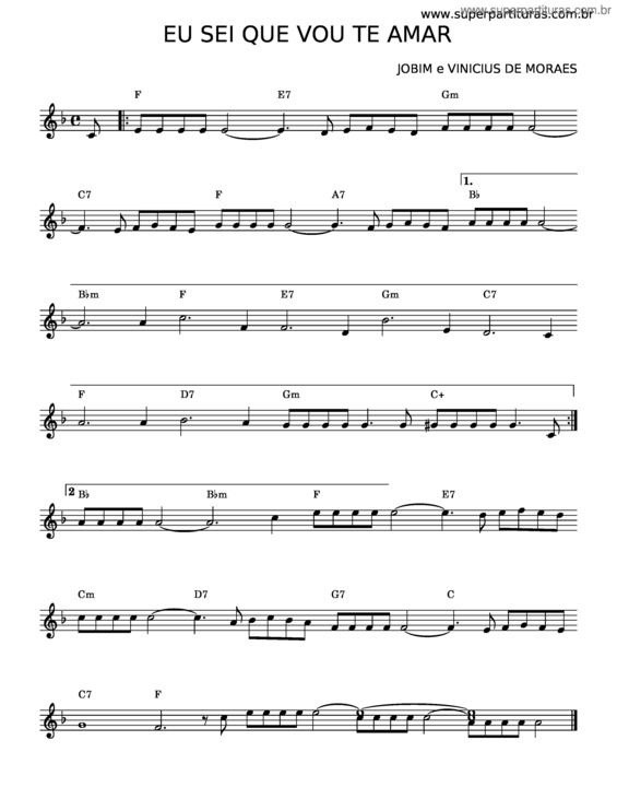 Super Partituras - Eu Sei Que Vou Te Amar v.66 (Antonio Carlos Jobim)