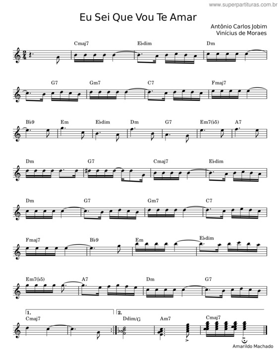 Super Partituras - Eu Sei Que Vou Te Amar v.76 (Antonio Carlos Jobim)
