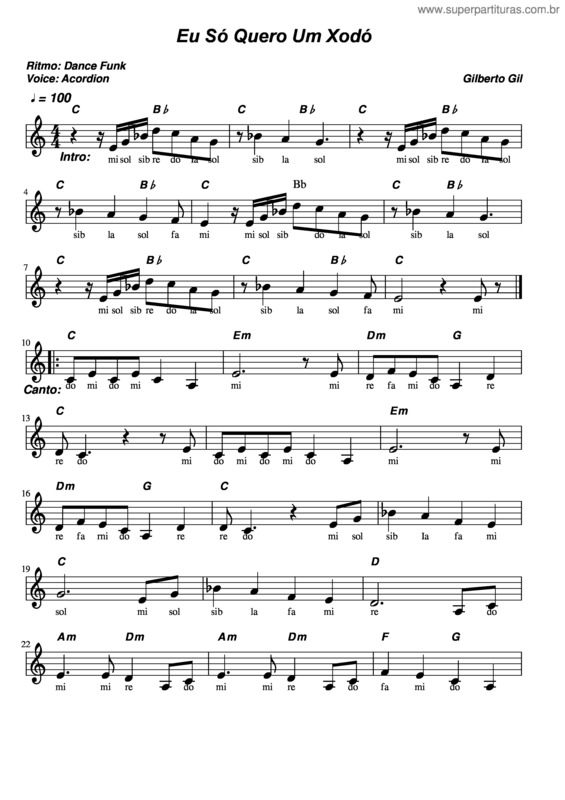 Super Partituras - Eu Só Quero Um Xodó v.8 (Gilberto Gil), com cifra