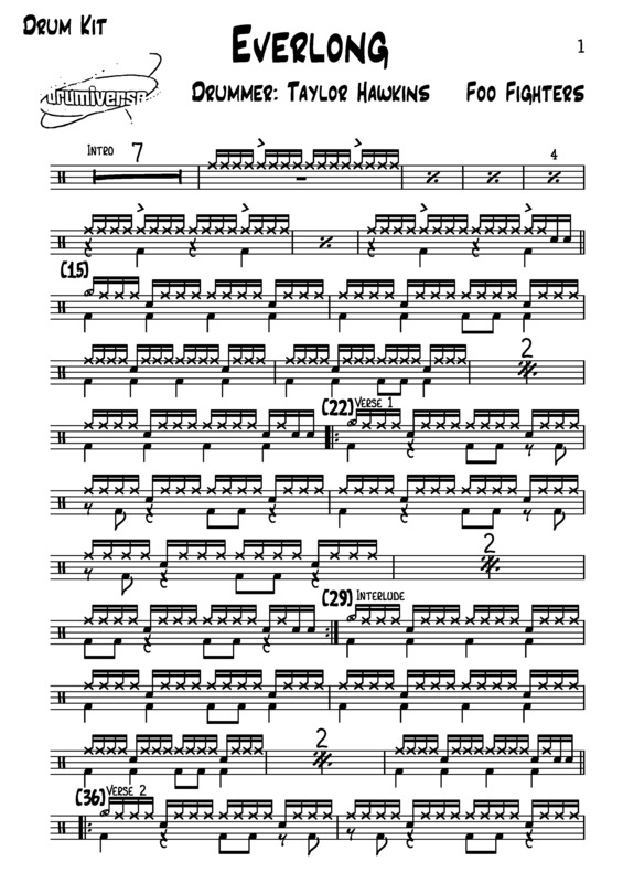 Super Partituras - Everlong (Foo Fighters)